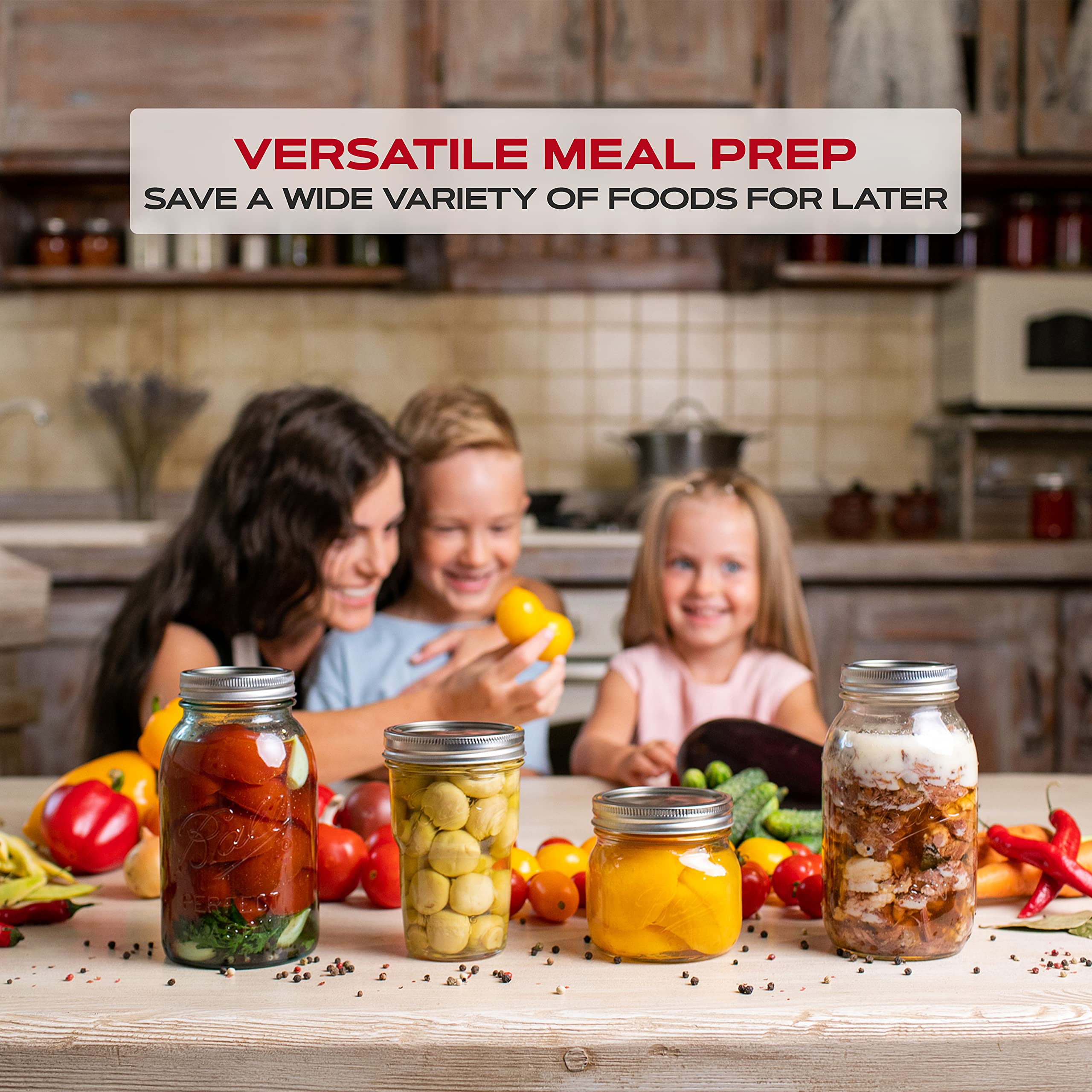 Canning Lids Regular Mouth, 100-Pack β Create Airtight Seals on Mason Jars to Preserve Food for Meal Prep & Food Storage β 2.7 In. Steel Lids with Silicone Seals β Canning Supplies by FORJARS