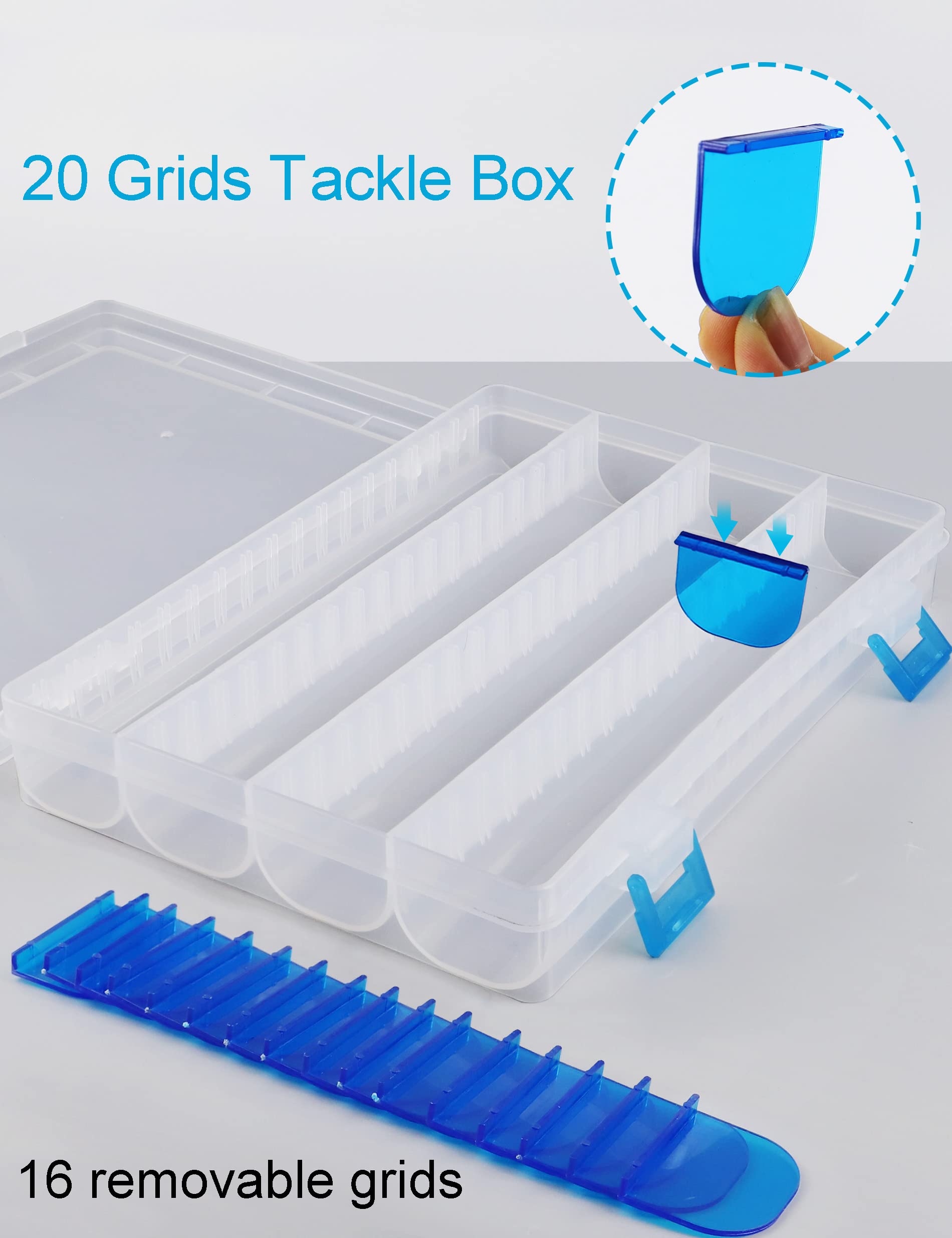 Beoccudo Tackle Box Snackle Box Container Fishing Tackle Box Organizer for Snacks Snacklebox Plastic Compartment Box Tackle Trays Fishing Lure Box