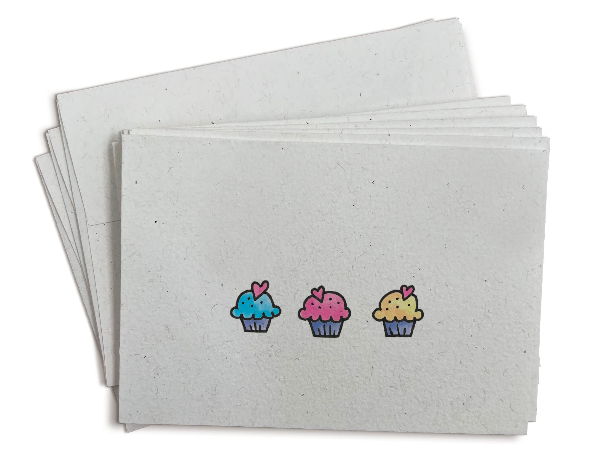 Sweet Little Cupcakes Blank Cards - 24 Greeting Cards with Envelopes
