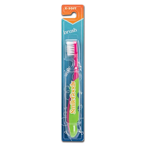 SmileGoods Y231 Child Toothbrush, 23 Tuft, Soft Bristle, with Extra Wide Handle, 72 Individually Packaged Premium Toothbrushes, Assorted Colors Bulk Pack