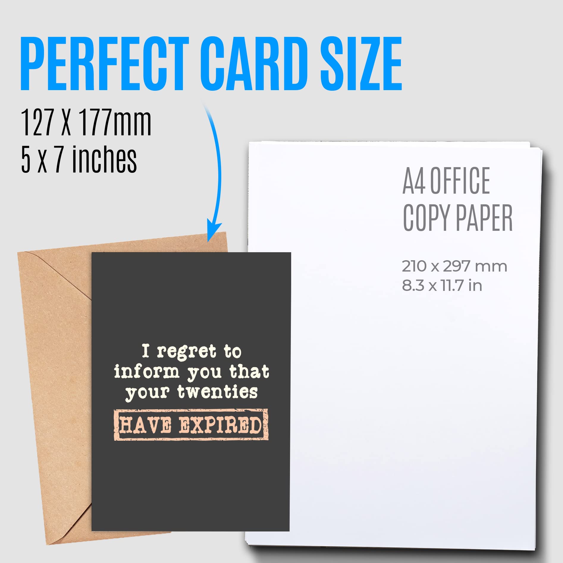 Funny 30th Birthday Card for men or women with envelope | Joke card for someone who is turning 30 years old | Original and unique present idea for son, daughter | Your Twenties Have Expired