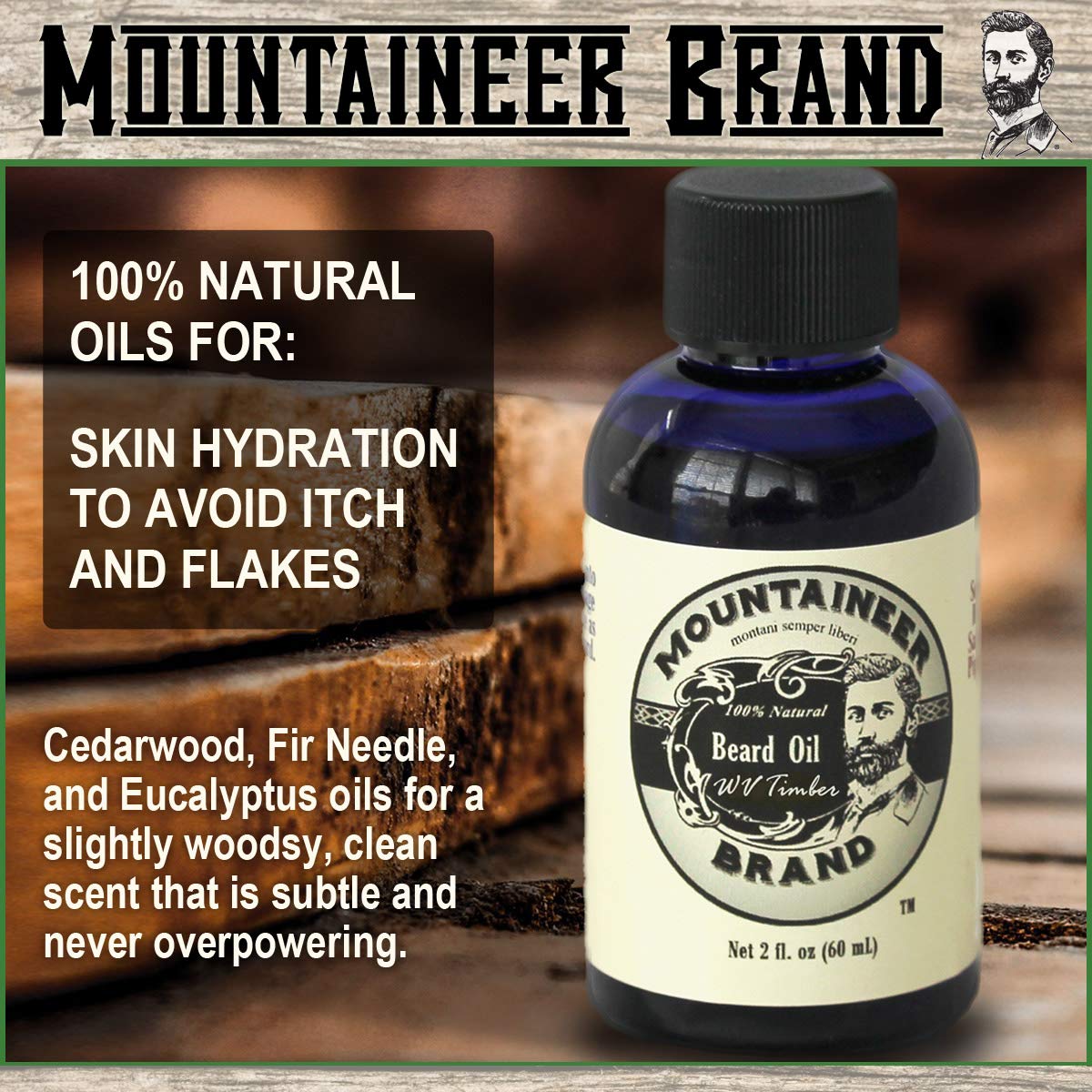 Mountaineer Brand Heavy Duty Beard Balm 2oz (Original Scent) and Beard Oil 2oz (WV Timber) The Ultimate Beard Conditioning Combo Pack