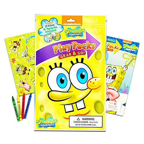 Giant Spongebob Squarepants Coloring Book Bundle ~ Spongebob Giant Coloring Book Plus Activity Book, Stickers | Spongebob Squarepants Party Supplies