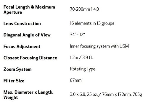 Canon EF 70-200mm f/4 L is USM Lens for Canon Digital SLR Cameras