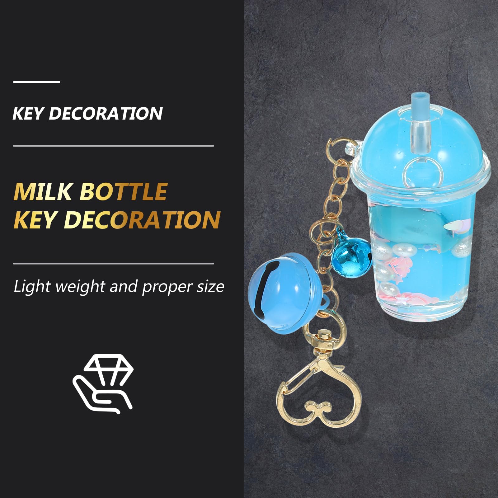 BEOSOFLOY Tea Keychain with Liquid 4PCS Bubble Tea Keychain Cute Floating Animals Tea Keychain with Liquid Quicksand Keychains Car Key Chain Key Ring Bag Pendant Decoration