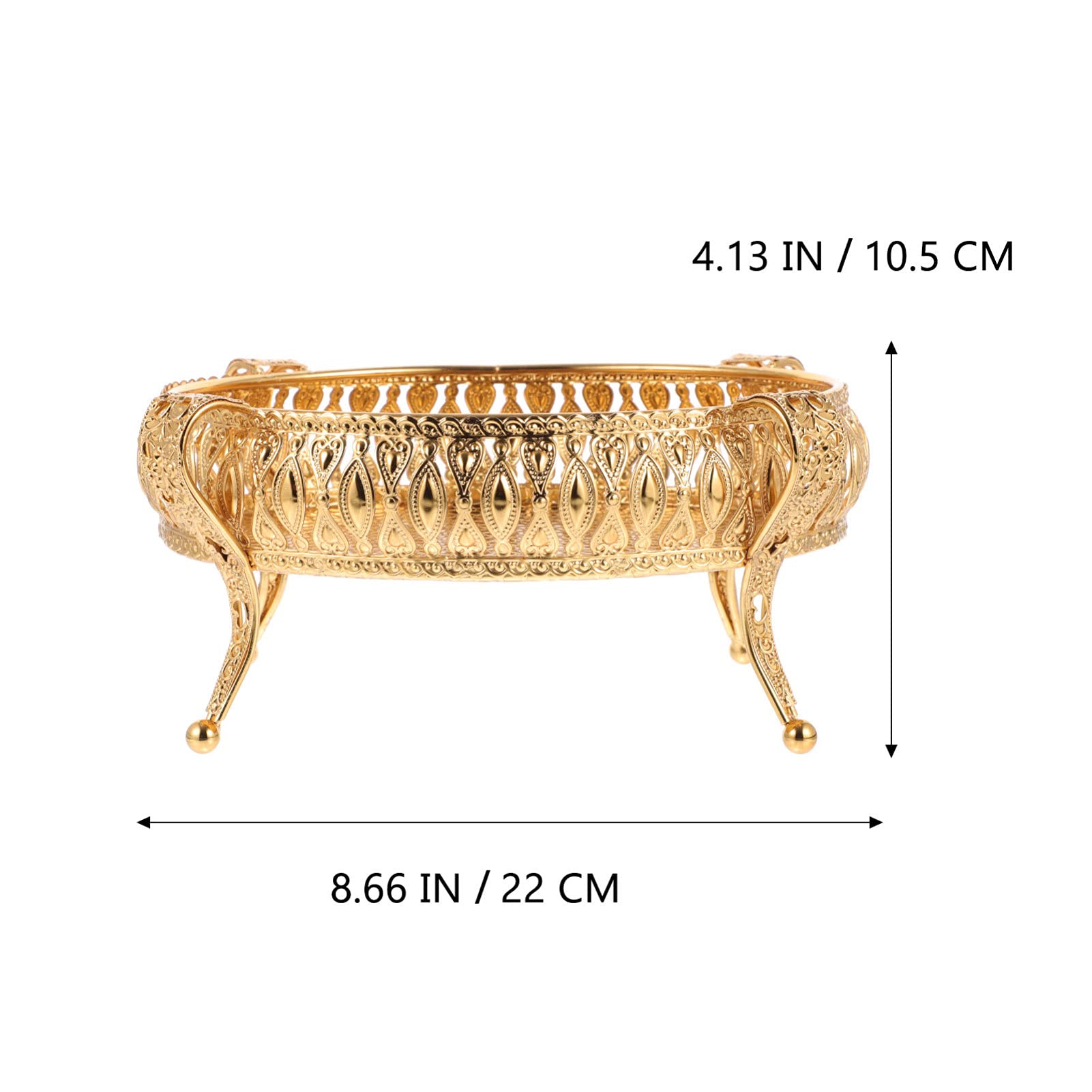 Cabilock 3 Pcs Metal Fruit Plate Offering Plate Fruit Basket Holder Serving Dishes Offering Bowl Snack Serving Tray Cookie Storage Bowl Dry Fruits Biscuit Gold Plated Iron Dried Fruit Plate