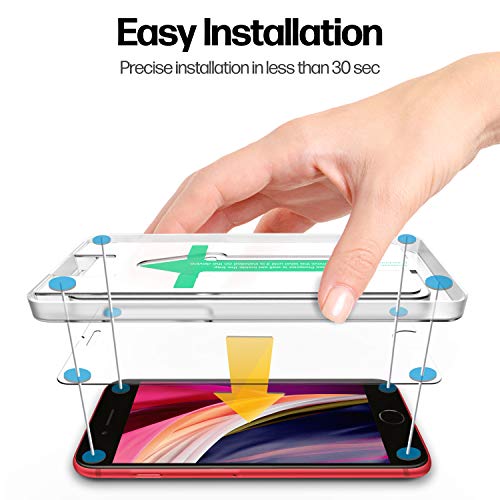 Power Theory 2-Pack Screen Protector for iPhone SE 2nd & 3rd Gen Premium Shatter Resistant Tempered Glass [9H Hardness], Easy Install, HD Clear, Bubble Free, Case Friendly, [Anti-Scratch], Anti-Smudge