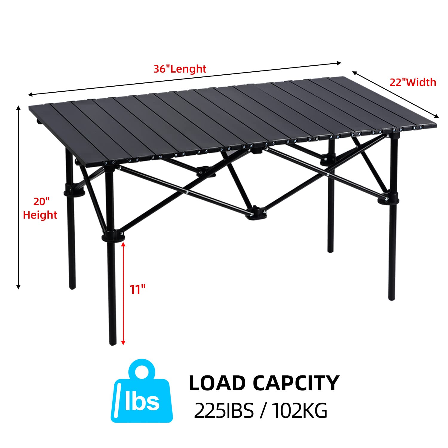 AUKAR Camping Table - Outdoor Portable Picnic Folding Table - Light Weight Foldable with Storage Carrying Bag - for Camp, Picnic, Travel, Beach