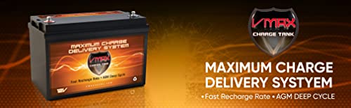 VMAXSLR125 AGM deep cycle 12V 125AH battery for Use with gas or electric power backup generator or smart charger for off grid power systems