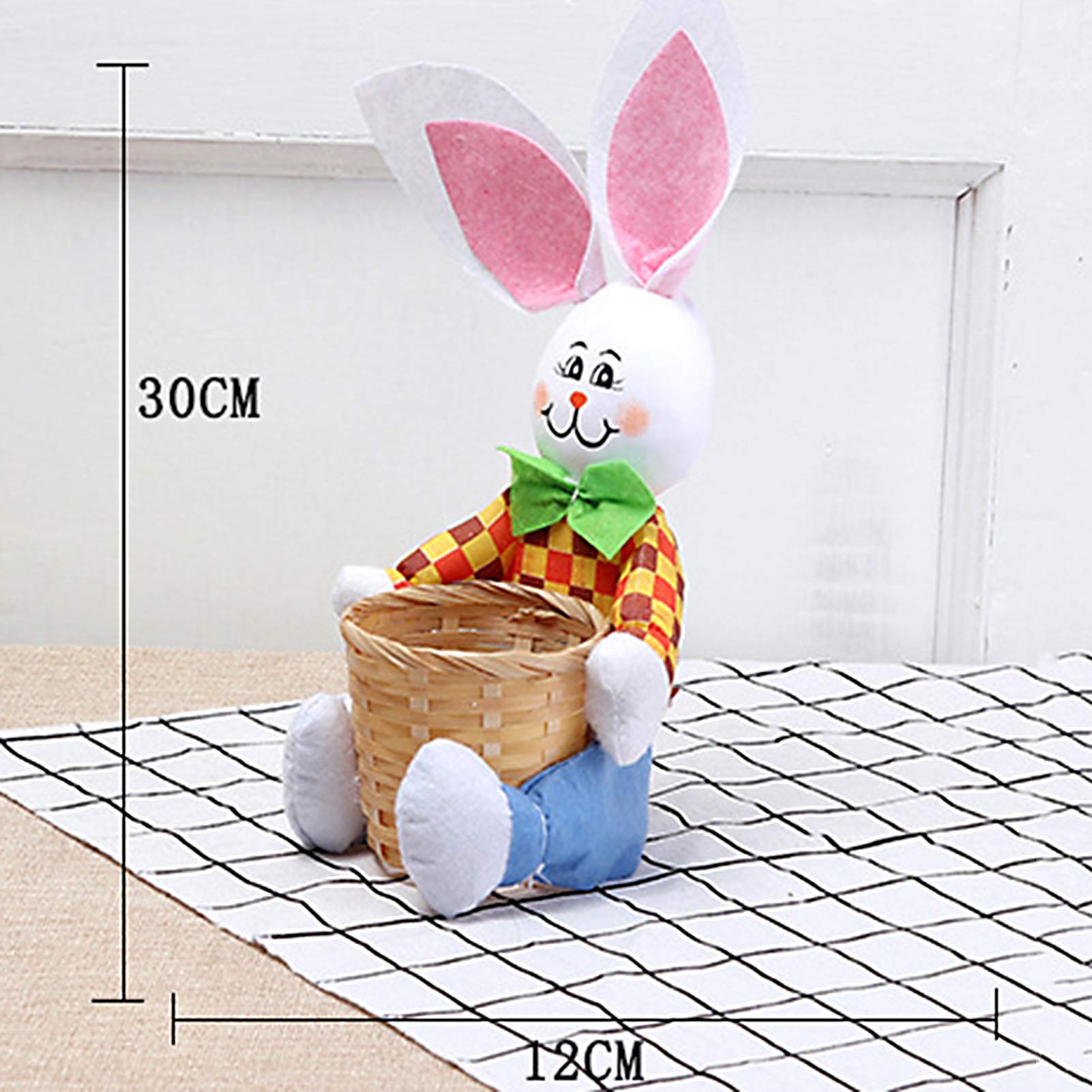Easter Gift Baskets Empty Easter Basket for Children Easter Hamper Kids Easter Gifts Cute Bunny Easter Basket Eggs Candy Gifts Storage Rabbit Basket Easter Decoration Home Decor for Easter Day Green