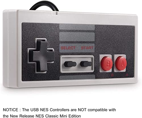 AUKS Gaming Classic NES Style USB Controller for PC, PC USB Controller Retro Gamepad Joystick Raspberry Pi Gamepad Controller for Windows PC Mac Linux RetroPie NES Emulators 2 Pack Bundle