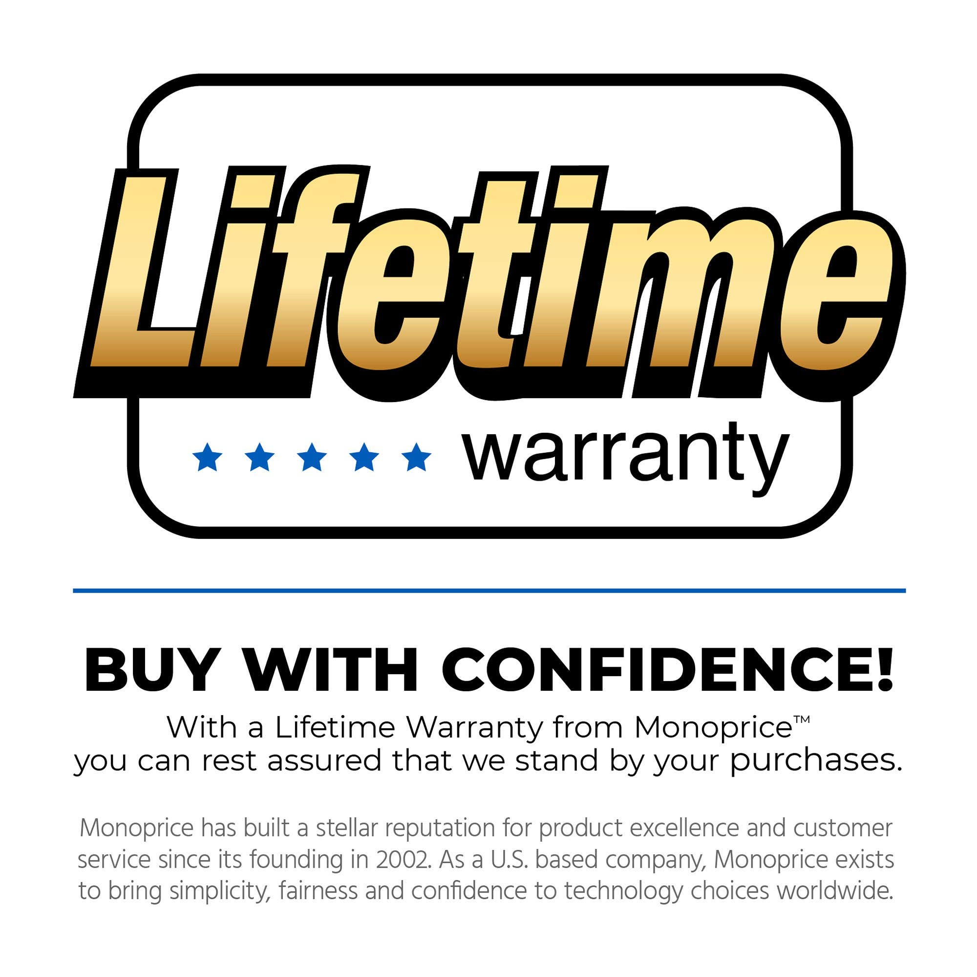 Monoprice 1.5-Feet USB 2.0 A Male to B Male 28/24AWG Cable (Gold Plated) (105436),Black