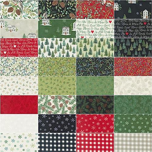Holidays at Home Charm Pack by Deb Strain; 42-5" Precut Fabric Quilt Squares