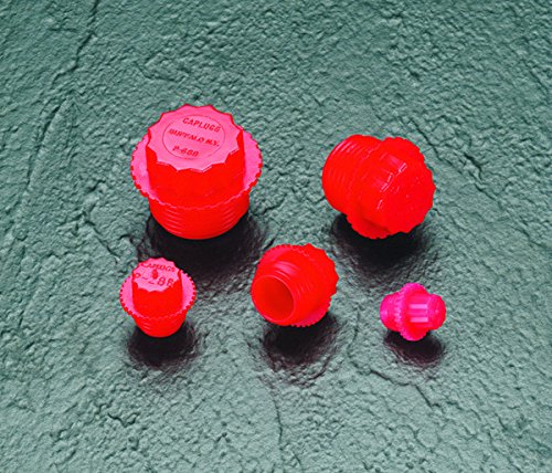 Caplugs 99394674 Plastic Threaded Plug for Pipe Fittings. P-38B, PE-HD, to Plug Thread Size 3/8 NPT", Red (Pack of 100)