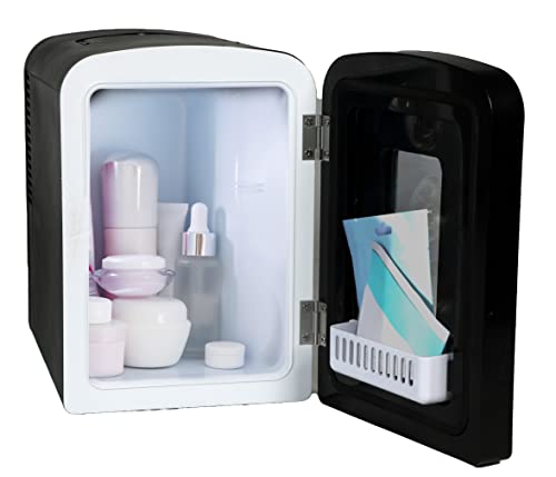 Frigidaire Portable 9-Can Mini Cooler Fridge, 5L, Brushed Stainless Rugged, Window, EFMIS189-SS, Clear Door, Glass