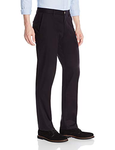 Goodthreads Men's Straight-Fit Wrinkle-Free Comfort Stretch Dress Chino Pant, Black, 34W x 30L