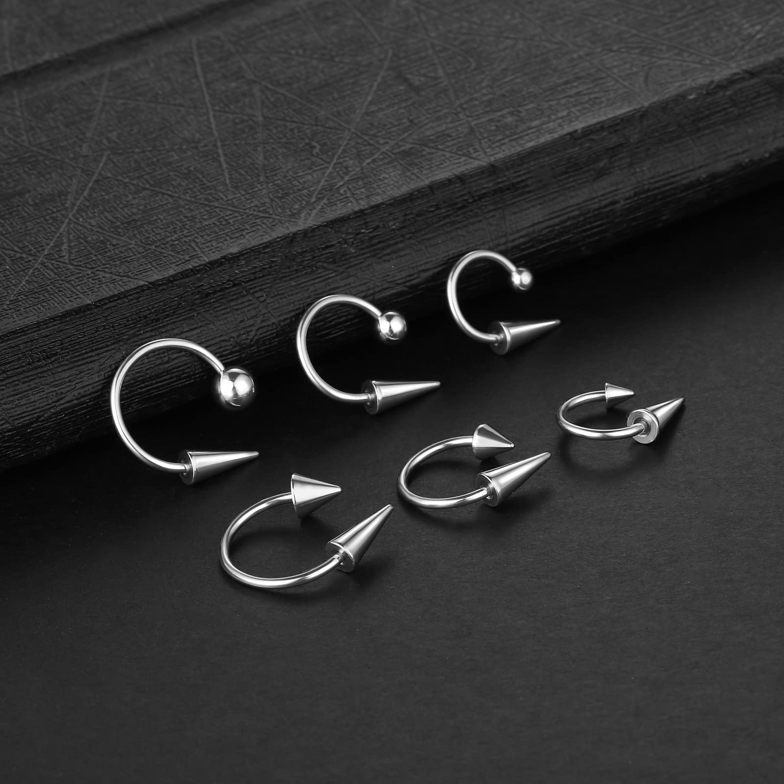 Aumeo Smiley Piercing Jewelry for Mouth 16G Vampire Fangs Piercing Stainless Steel Tiger Teeth Lip Piercing Jewelry
