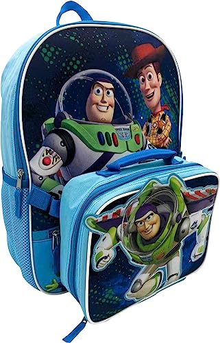 Fast Forward Kid's Licensed POP-OUT 16" Backpack With Lunch Box Combo Set (Toy Story)