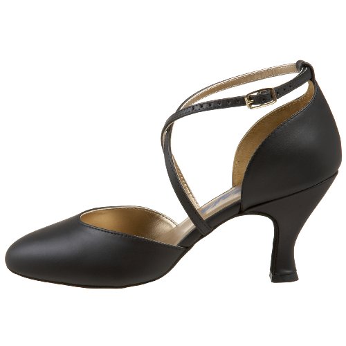 Capezio Women's X-Strap Pump, Black, 8.5 M US