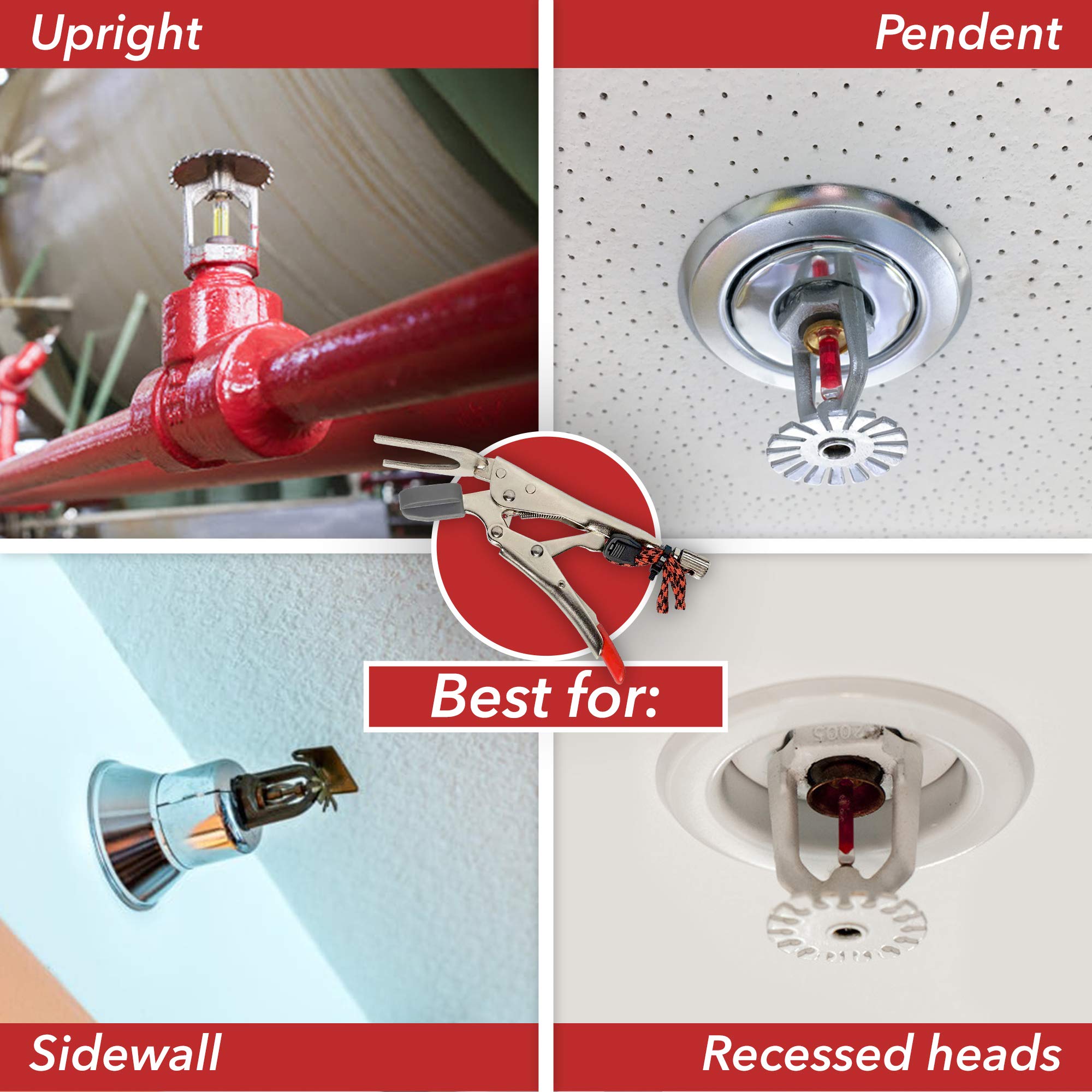 QUICKSTOP QCOM Commercial Fire Sprinkler Heads Shutoff Tool for Managing Accidental Fire Sprinklers Activation and Water Damage, Works On Upright, Pendant and Sidewall Sprinklers and Recessed Heads