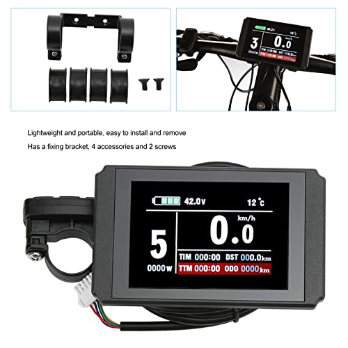 Bike Display Meter, 72V Bike LCD8H Panel with Connector Electric Accessory Electric Modification Accessories