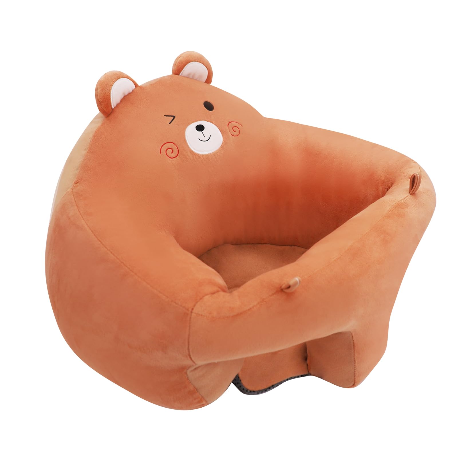 Blublu Park Baby Support Seat Chair, Plush Cute Soft Animals Shaped Learning to Sit Chair Keep Sitting Posture Comfortable for Toddler, Brown Bear