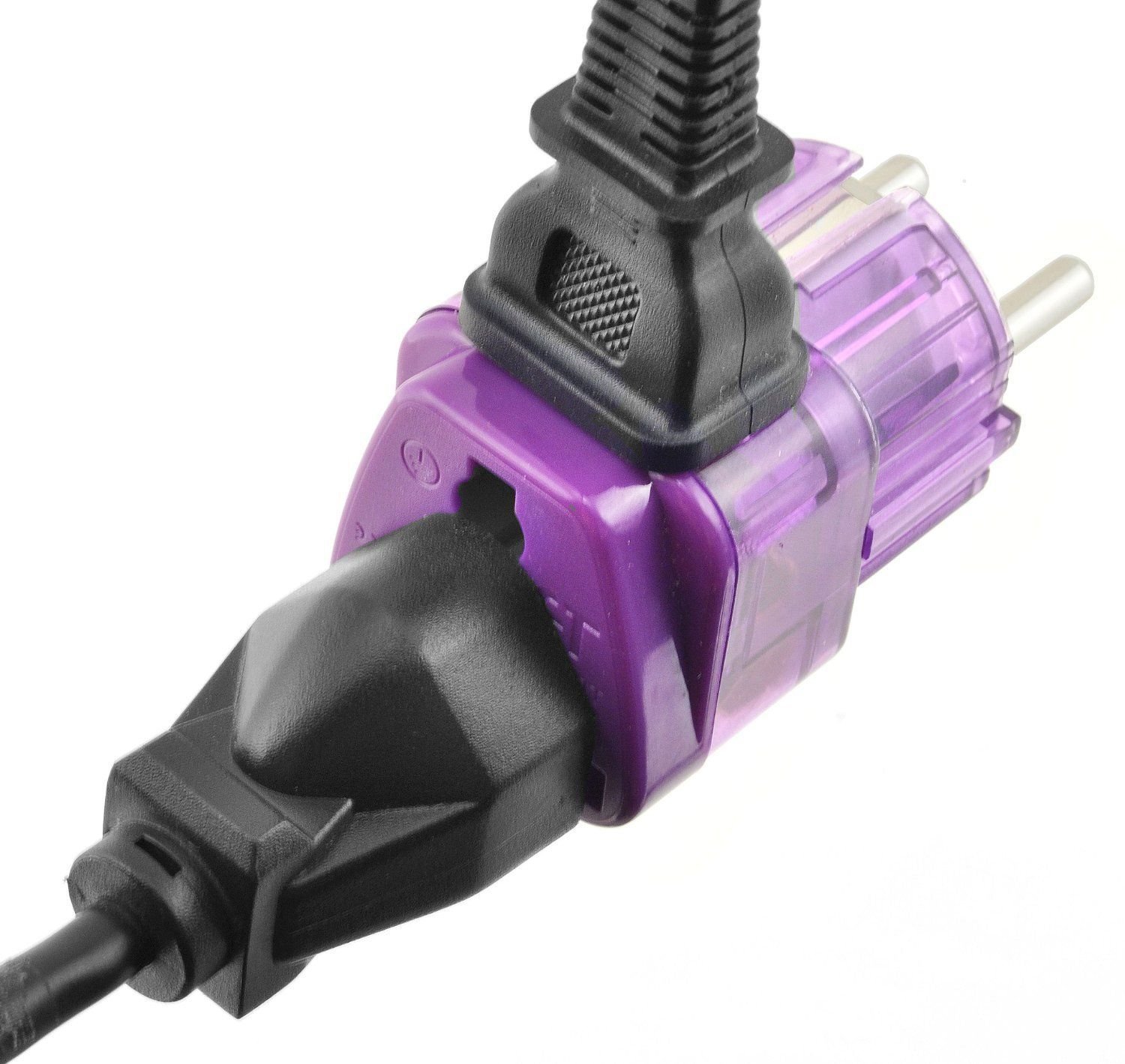 Power Travel Adapter Plug [with Built-in Surge Protector and 2 Plug-in Ports] for Italy, Chile, Uruguay