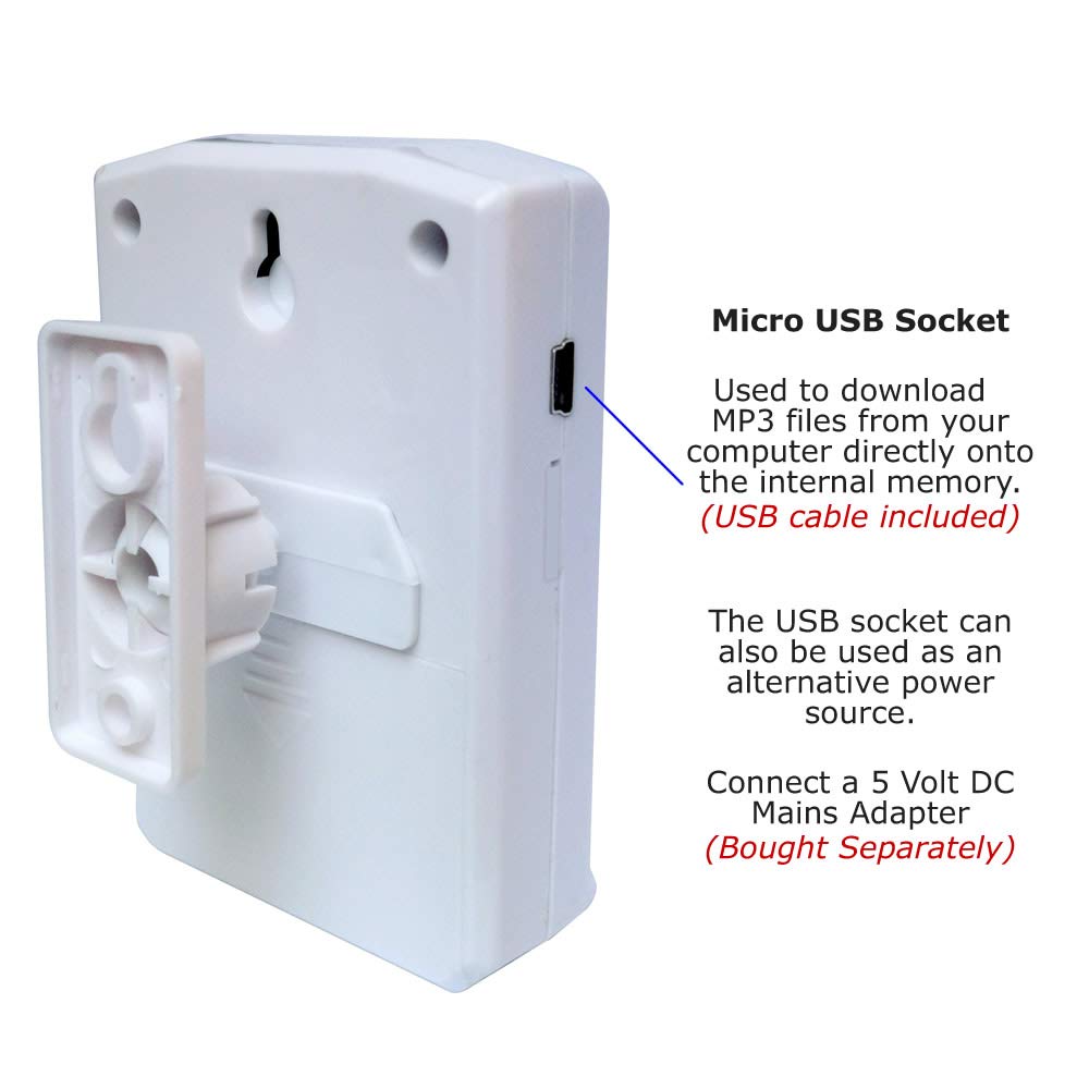 Talking Products, PIR Infrared Motion Sensor, Pro Edition with Multi-Track Playback. Download Your own Custom MP3 Sound Files to Play Speech, Music or Sound Effects