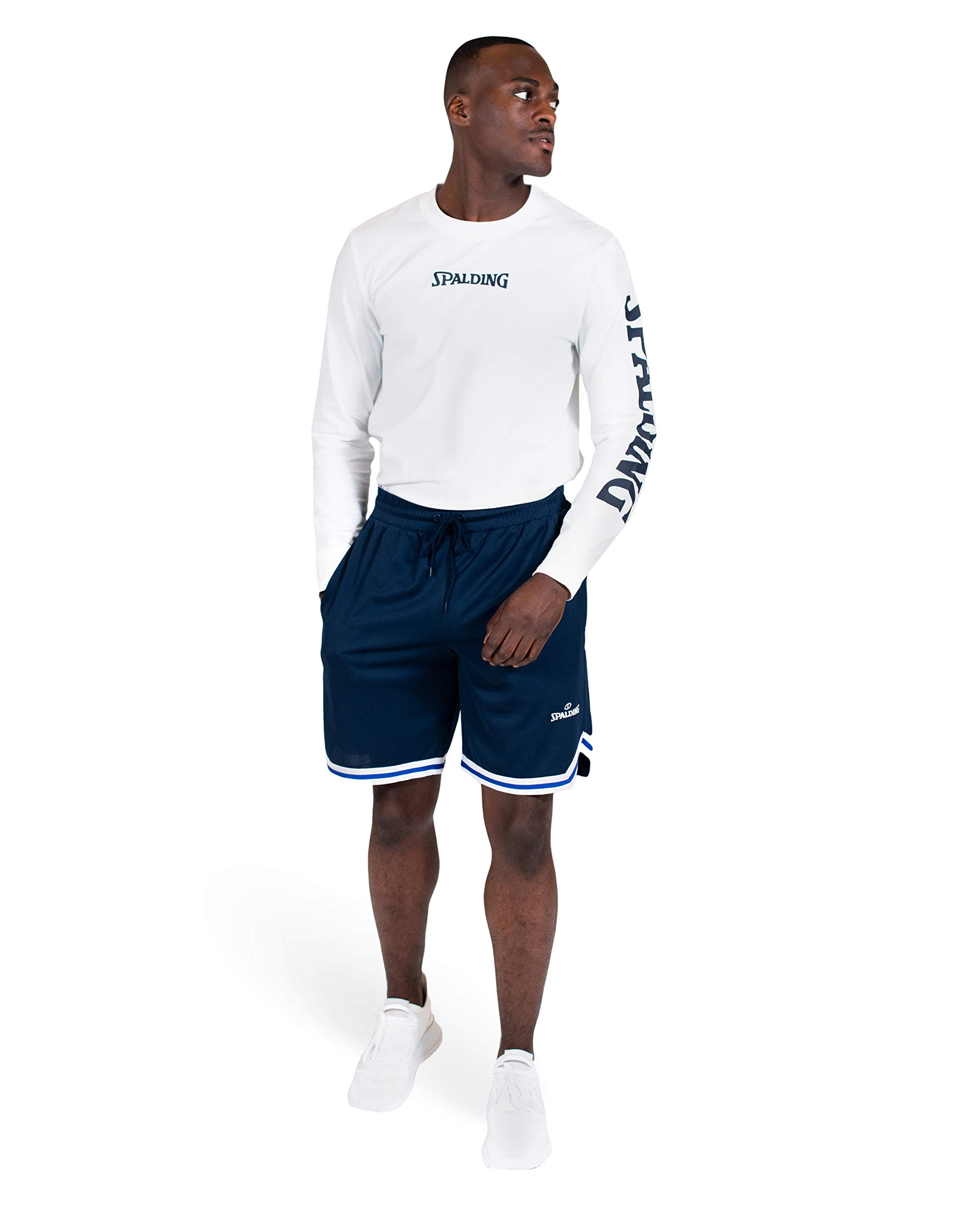 Spalding Men's Birdseye Mesh Basketball Short, Navy Blazer, XL