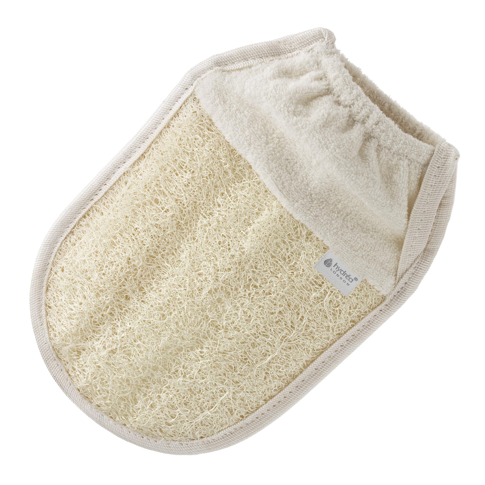Hydrea London Exfoliating Glove - Organic Egyptian Shower Loofah & Dual-Sided Face Mitt Exfoliator - Body Scrubber for Men & Women, Dead Skin Cell Remover, & Bath Scrub for Deep Exfoliation & Detox