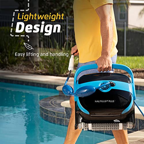 Dolphin Nautilus CC Plus Robotic Pool Vacuum Cleaner with Wi-Fi Control — Wall Climbing Capability — Top Load Filters for Easy Maintenance — Ideal for Above/In-Ground Pools up to 50 FT in Length