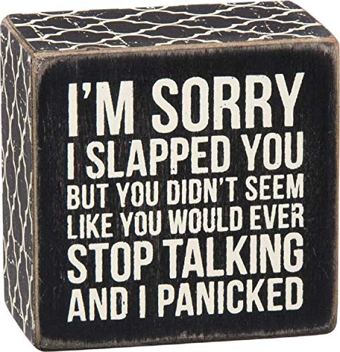 Primitives by Kathy 27248 Box Sign, One Size, Black, White