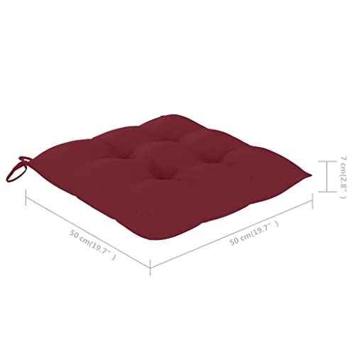 imasay Chair Cushions 2 pcs Wine Red 19.7"x19.7"x2.8" Fabric