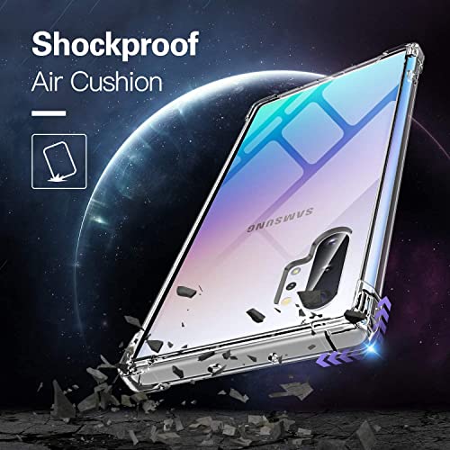 KIOMY Samsung Galaxy Note 10 Plus Case Diamond Clear with Hybrid Anti Yellow Design Hard PC Back Shell and TPU Raised Bezel Shockproof Bumper Protective Ultra Transparent Slim fit and Thin Phone Cover