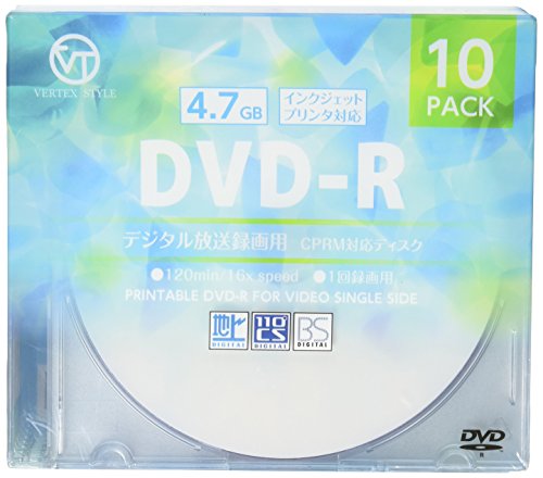 VERTEX DR-120DVX.10CA DVD-R for Terrestrial Digital Broadcast Recording 120 Minutes 4.7GB 16 Times 10 Speed Slim case