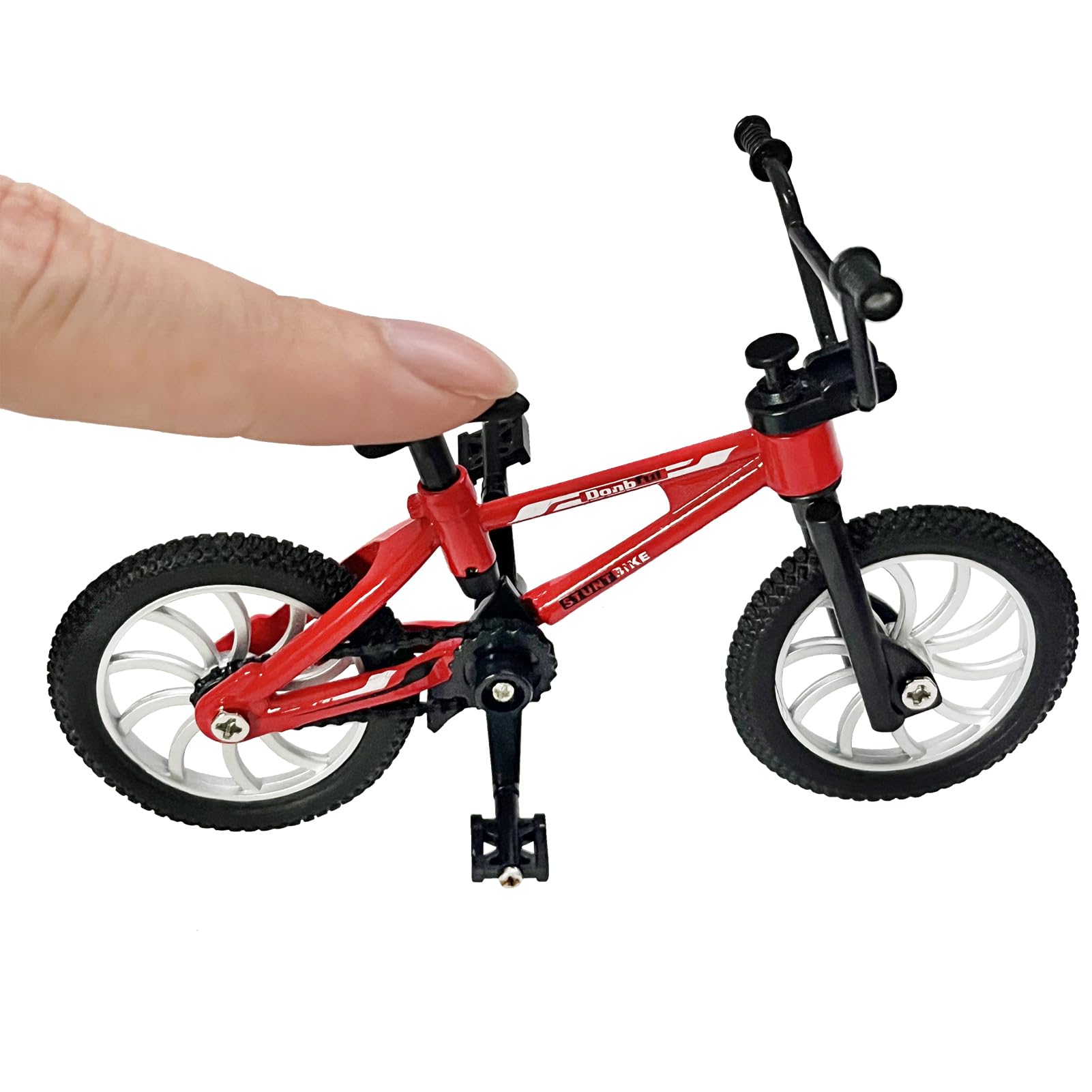 Metal Finger Bike Mountain Bike Toys Functional Kids Finger Bicycle Mini Finger BMX Set Gift for Kid (Red)