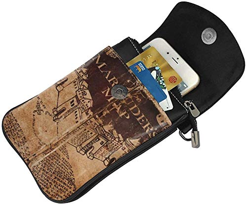I Like Exercise Marauders Map Women Soft PU Leather Cellphone Purse Wallet Handbag Small Crossbody Shoulder Bag