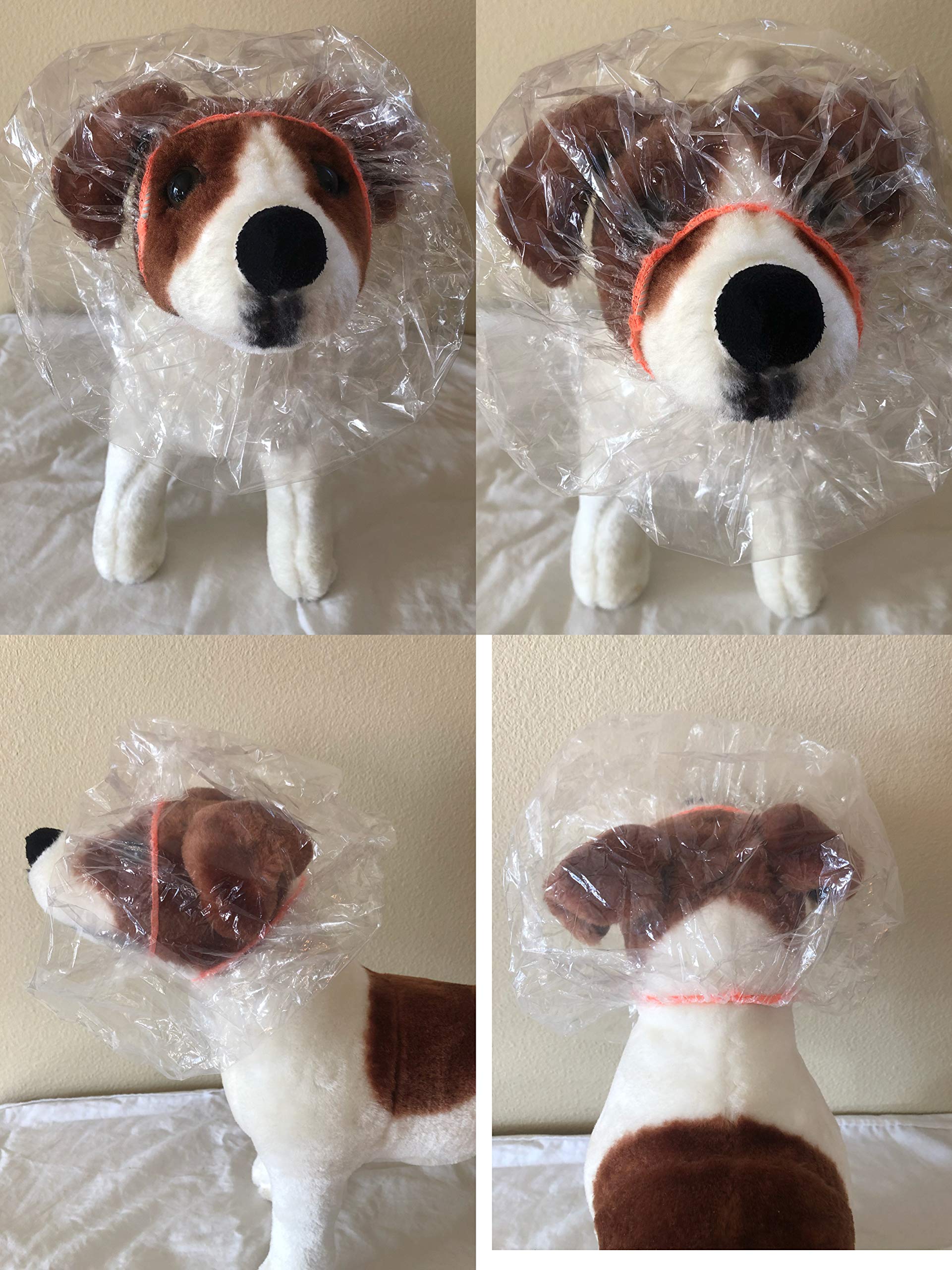 Disposable Pet Shower Caps, Ear Infection Prevention, Ears Drops Guard, Surgical Area Cover, Overhanging Ears Protection for Dogs, Cats in Bath, Rain, Water, 12 Caps/Pack (XLarge)