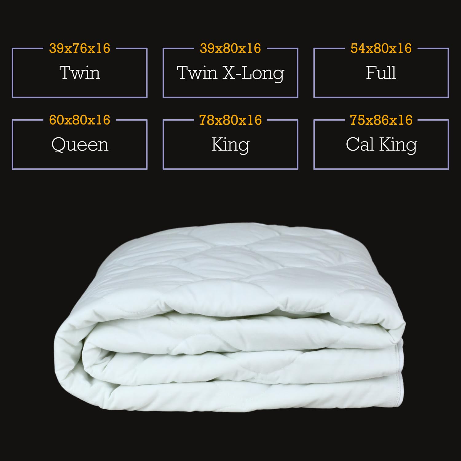 Down Etc Hotel Waterproof Mattress Pad Lily Pads® 100% Cotton Twill Diamond Quilted Bed Protector with Fitted Skirt, Queen Size, White