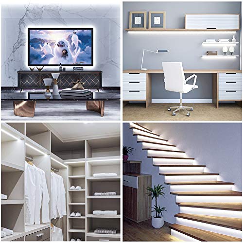 Govee White LED Strip Lights, Upgraded 16.4ft Dimmable LED Light Strip 6500K Bright Daylight White, Strong Adhesive, 300 LEDs Flexible Tape Lights for Vantiy Mirror, Kitchen Cabinet, Bedroom