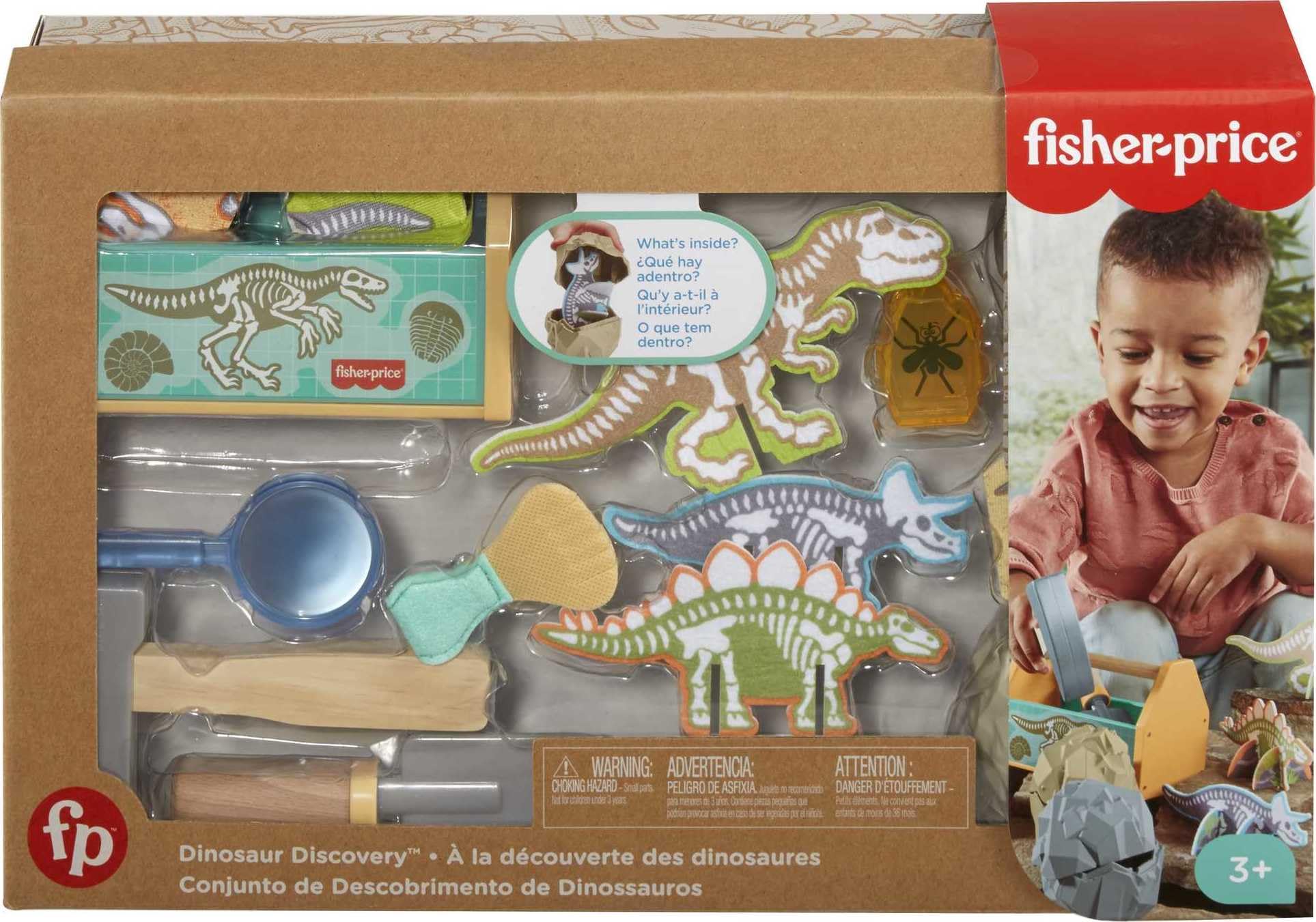 Fisher-Price Dinosaur Discovery, fossil finder paleontologist pretend play set for preschool kids ages 3 years and up