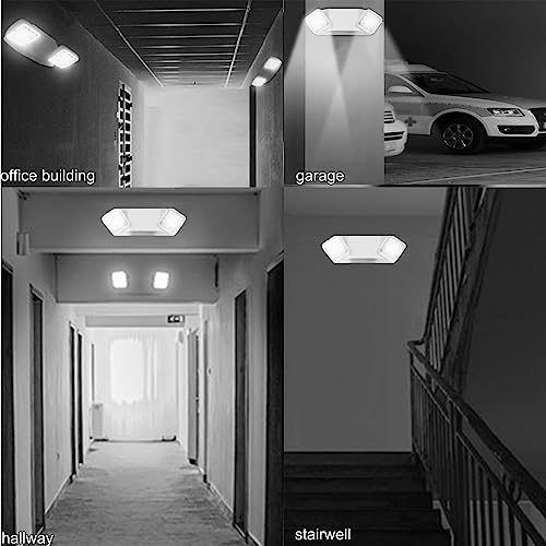 Fyngntny Led Emergency Lights, Commercial Emergency Light with Battery Backup, Dual Head Emergency Lights for Home Power Failure, Emergency Exit Light Fixture for Business, Hardwired White 12 Pack
