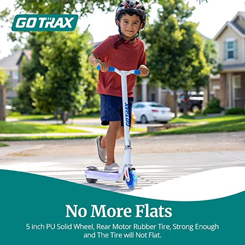Gotrax Scout Electric Scooter for Kids Ages 4-7, Max 3 Miles Range and 6Mph Speed, 5" Flash Front Wheel and Unique Pedal Light, UL2272 Certified Aprroved Electric Kick Scooter for Boys Girls Blue