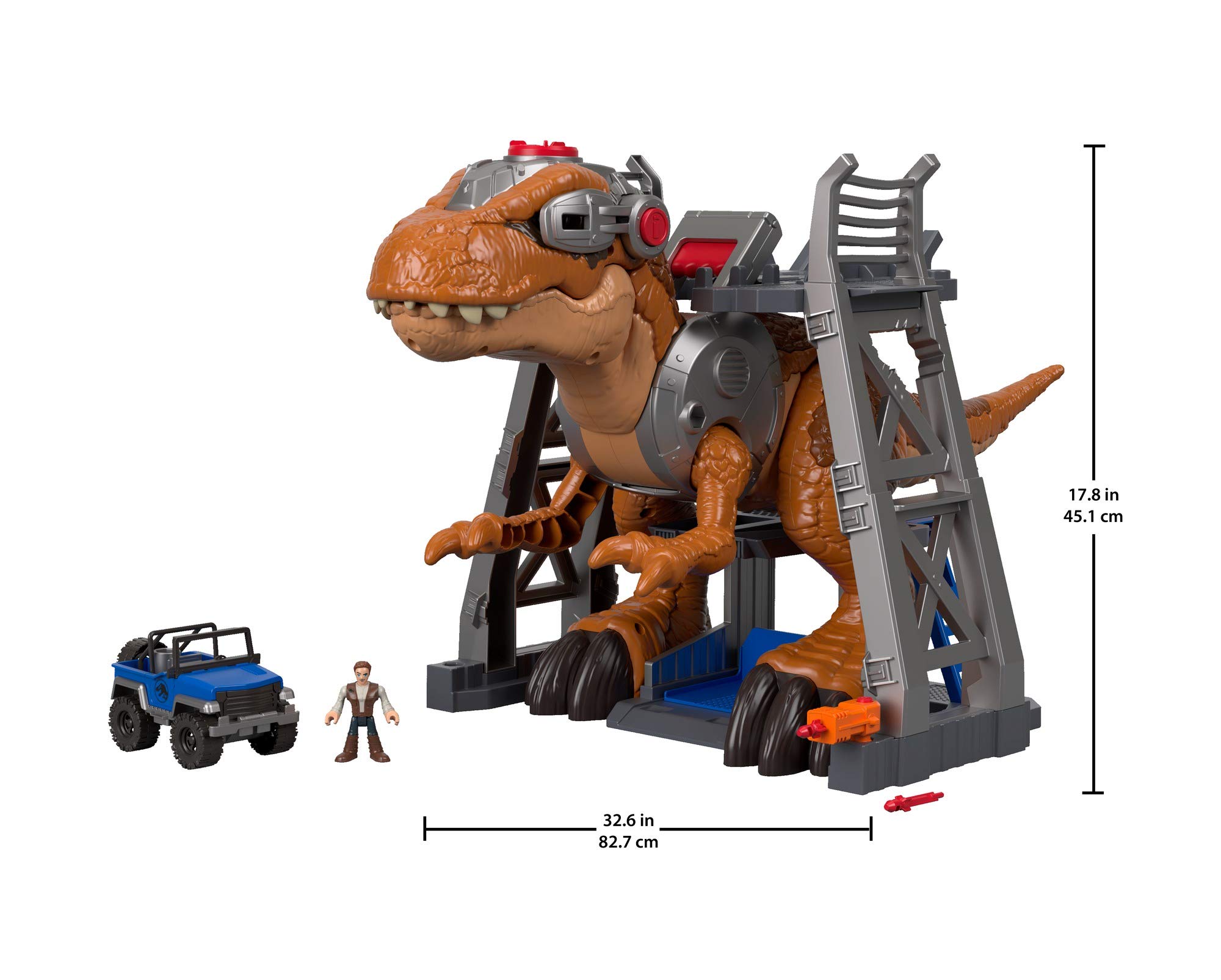 Fisher-Price Imaginext Jurassic World Dinosaur Toy, T. rex with Lights & Owen Grady Figure, Preschool Kids Ages 3+ Years (Amazon Exclusive)