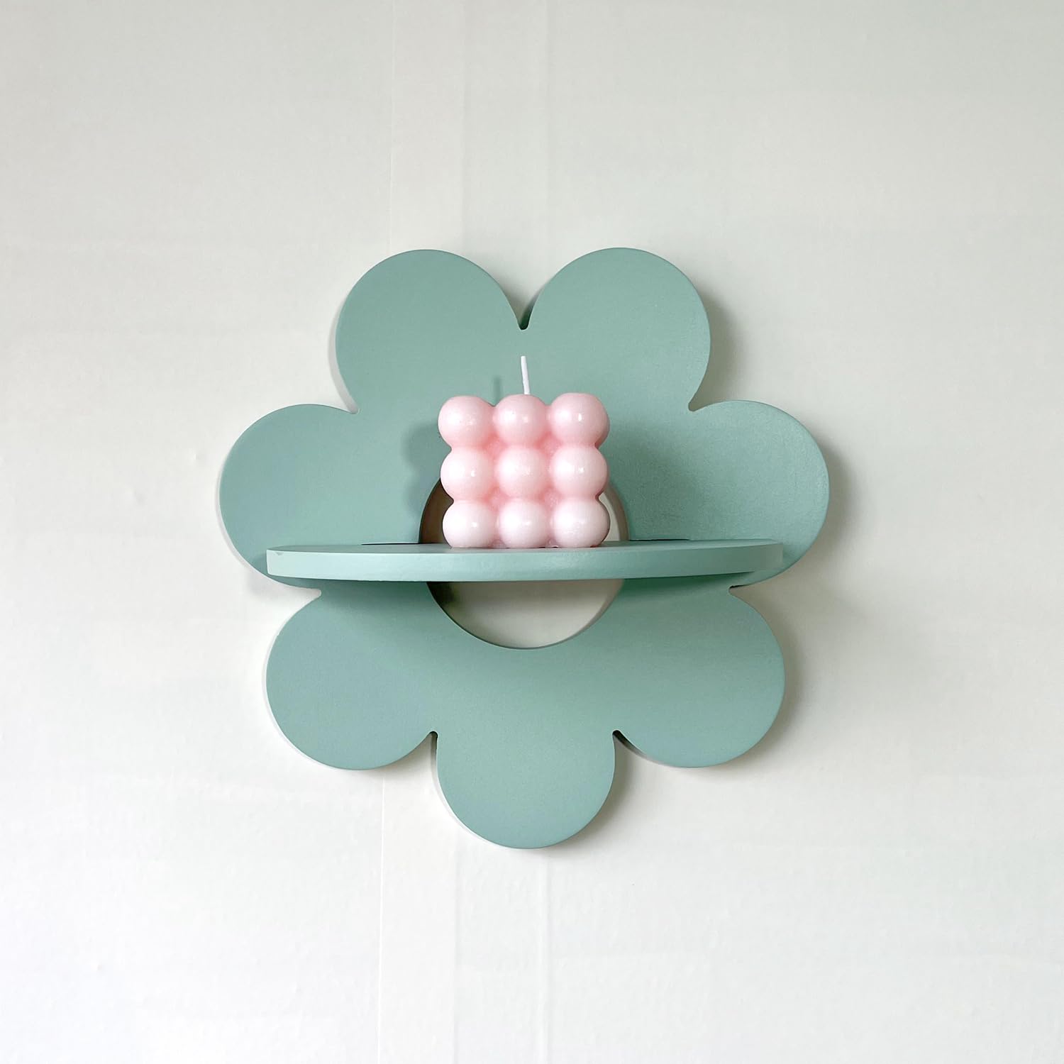 cozifycasa Flower Floating Shelves for Wall Shelf Wood Small Cute Shelf for Kids Girls Room Bathroom Bedroom Game Room (sage Green)