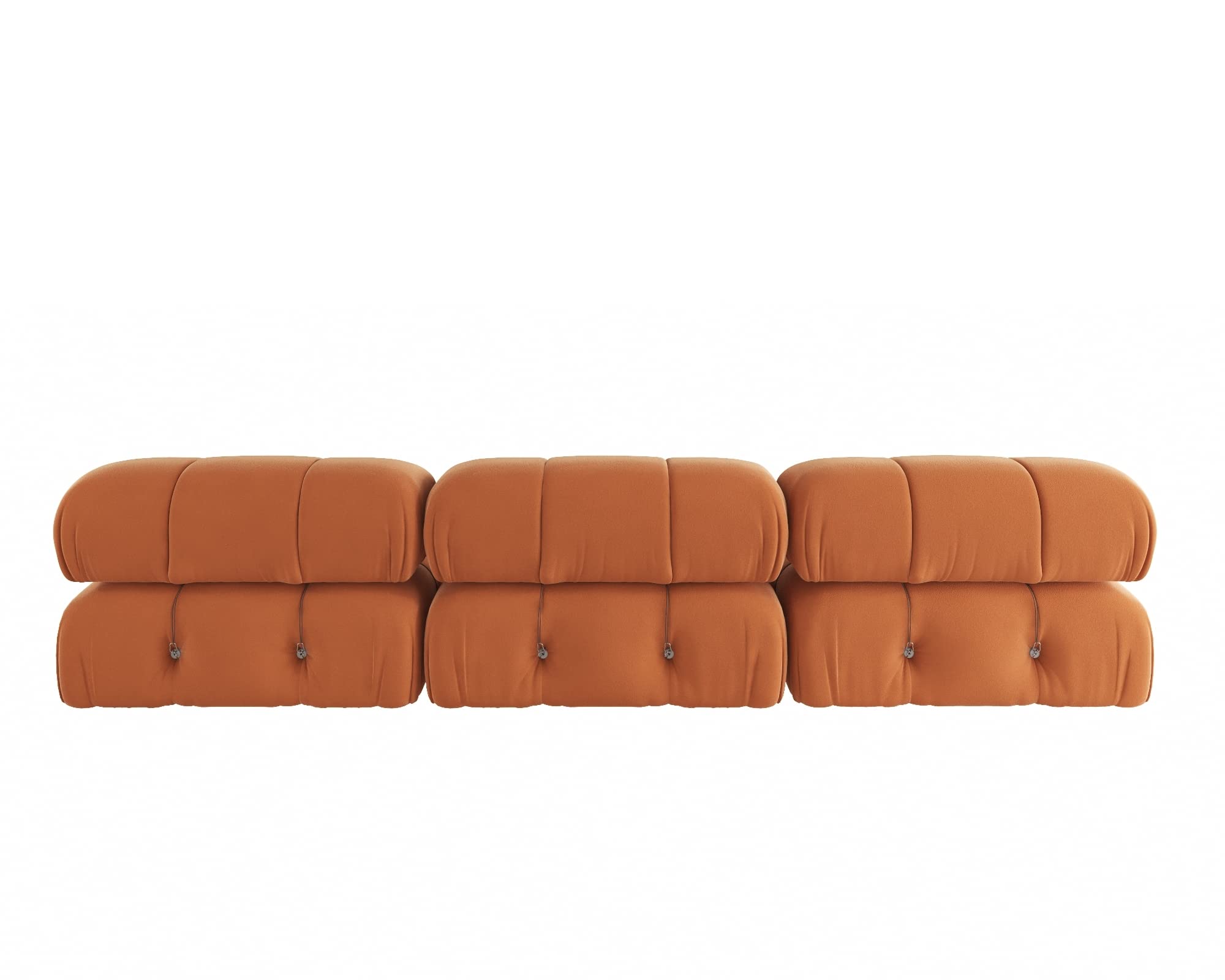 TIFLON Modular Sectional Sofa,Minimalist Velvet Sofas Couches, Modern Convertible Couch 3 Seats Living Room Sofa Sets for Office Apartment,104"(Orange)