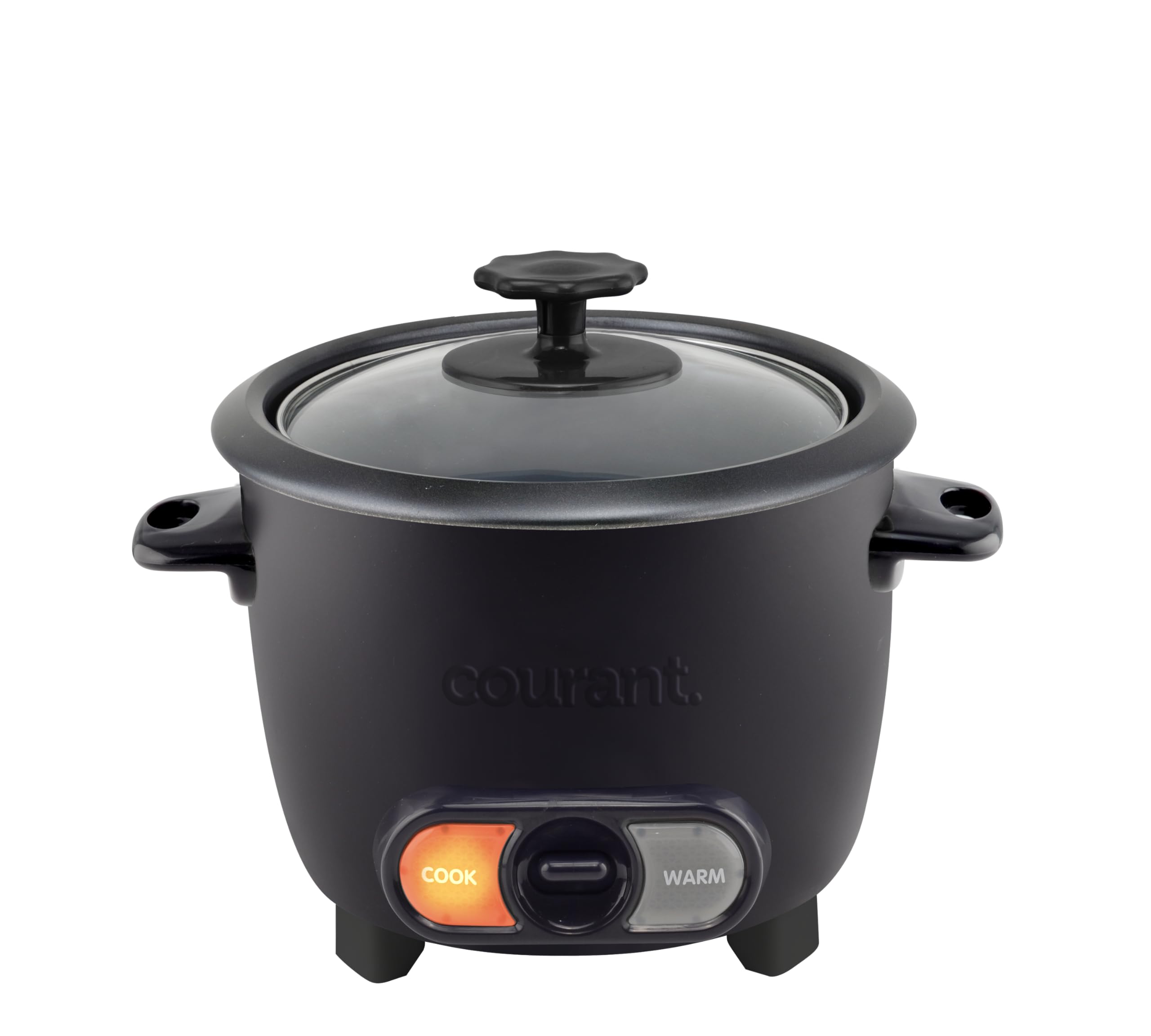 Courant Rice Cooker 8-Cup (Cooked), Removable Non-Stick Bowl, One Touch Rice Cooker, Black
