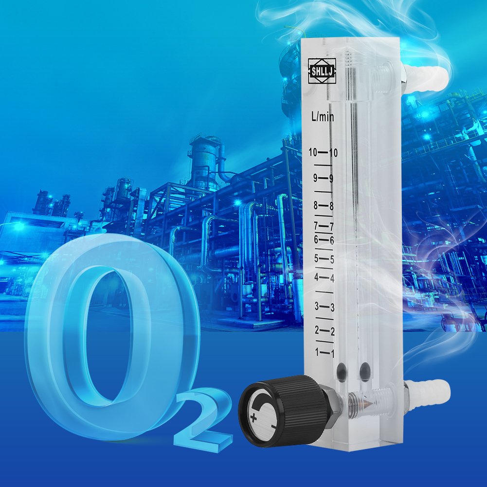 Gas Flowmeter,Air Meter 1-10LPM,with Control Valve for Oxygen/Air/Gas,for Detecting The Oxygen or Other Gas, Control Oxygen