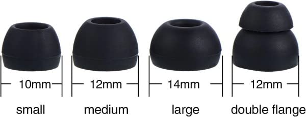 Earbudz Replacement Earbuds Ear Tips fit Powerbeats, Skullcandy, Panasonic, Symphonized, iFrogz, Mpow, & More - Small, Medium, Large and Double Flange (8 Pairs - 16 Pieces)