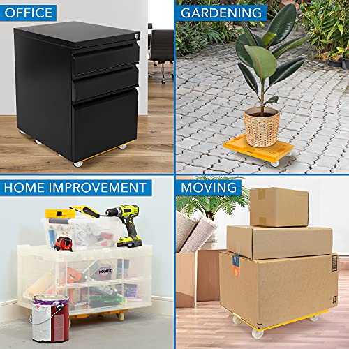 Mount-It! Furniture Dolly for Moving- Securely Holds 220 Pounds | Piano Moving Dolly Cart Also Moves Couches, Fridges, Boxes | 4 Wheel Dolly Rolls Without Harming Floors | No Assembly Required
